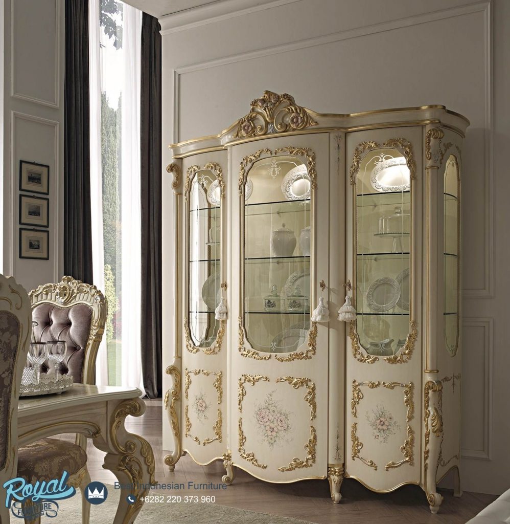 Model Lemari Hias Kaca Mewah Ukir Jepara Terbaru Giorno Duco | Royal ...